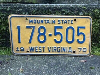 1970 West Virginia License Plate Vintage Metal License Plate Auto Tag ...