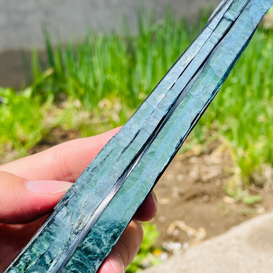 176g Long Natural Blue Vivianite Quartz Crystal Hydrous Iron Phosphate ...