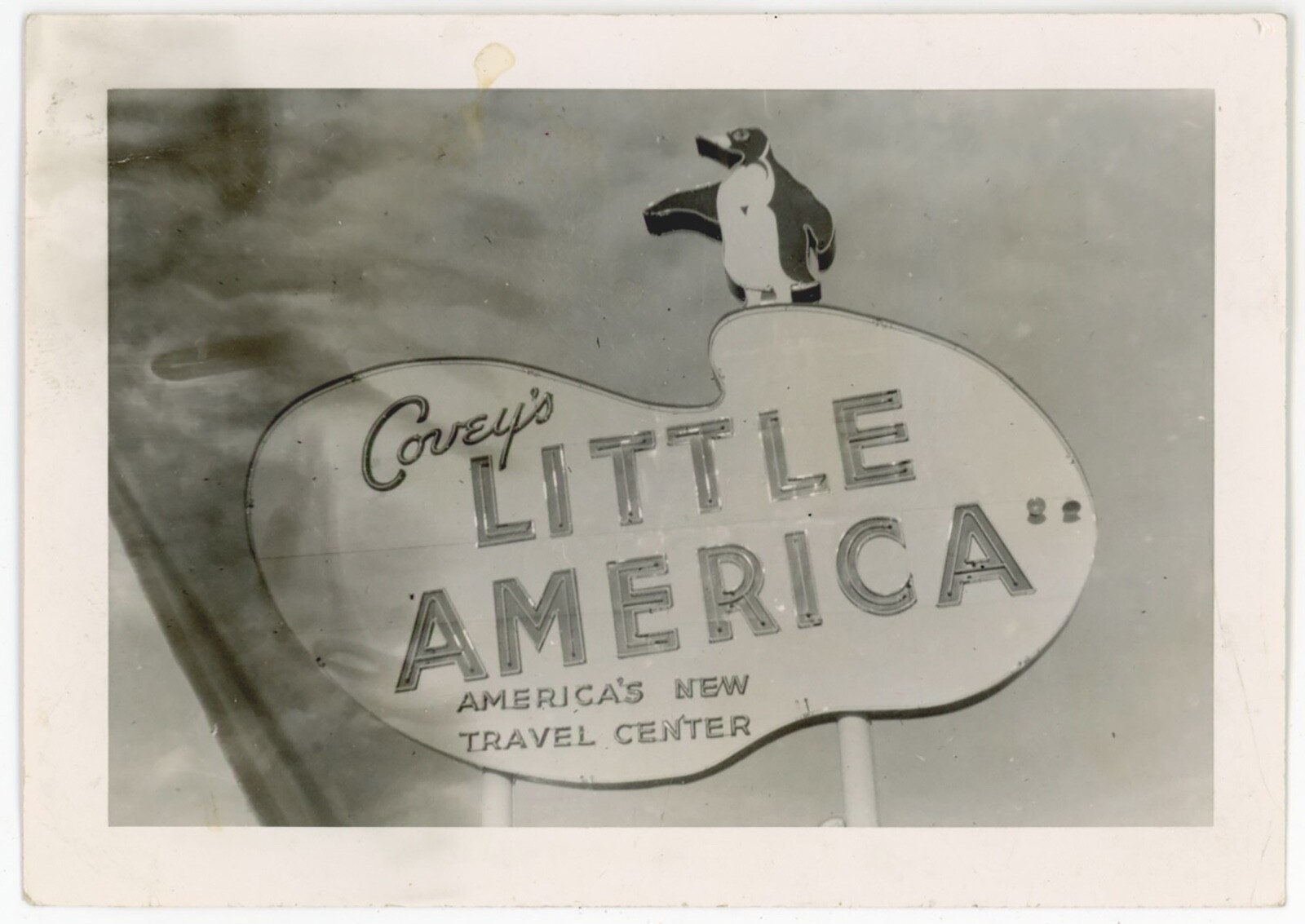 AWESOME vintage PHOTO COVEY'S LITTLE AMERICA TRAVEL CENTER SIGN 1950s ...