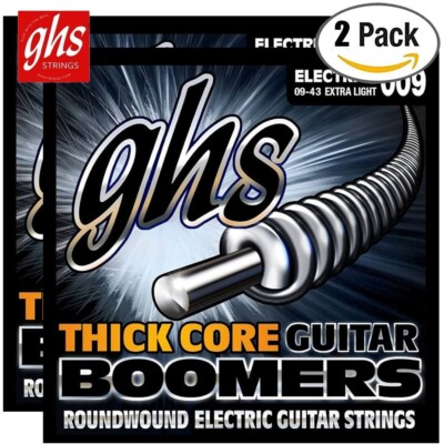 2-PACK GHS HC-GBXL Thick Core Boomers Extra Light Electric Guitar Strings 9-43 | eBay