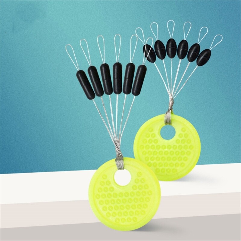 10Grop Oval/Cylinder Fishing Float Bobber Stopper Float Sinkers Stops ...