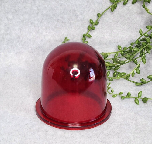Vintage Red Glass Dome Light Fixture Art Deco Ruby Cover Fireman Beacon ...