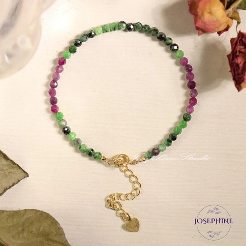 Ruby Zoisite Beads Minimalist Dainty Bracelet Gold filled, 3mm Beads Gemstone | eBay