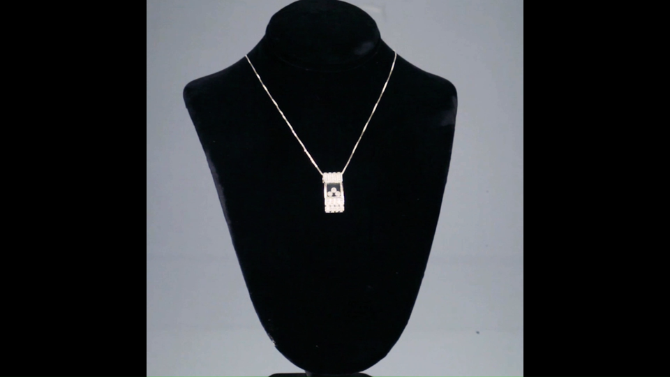 Unique 14k White Gold Diamond Pendant w/ Floating "Happy" Diamonds TDW ...