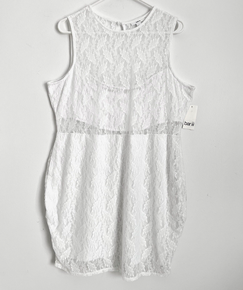 Bar III Plus Size Sleeveless Lace Mini Dress 2X In White $60 | eBay