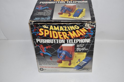CARLTON AMAZING SPIDER-MAN PUSHBUTTON TELEPHONE RARE MARVEL IN BOX 1984 ...