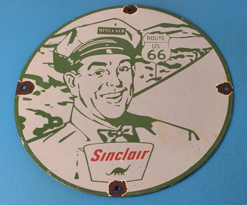 Vintage Sinclair Gasoline Sign - Porcelain Service Station Gas Pump ...