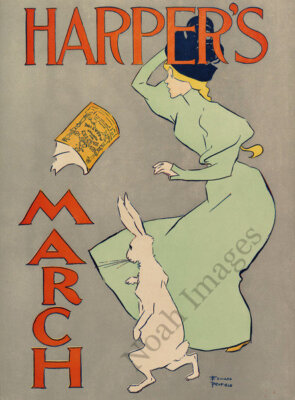 Harpers March Rabbit vintage ad poster repro 16x20 | eBay