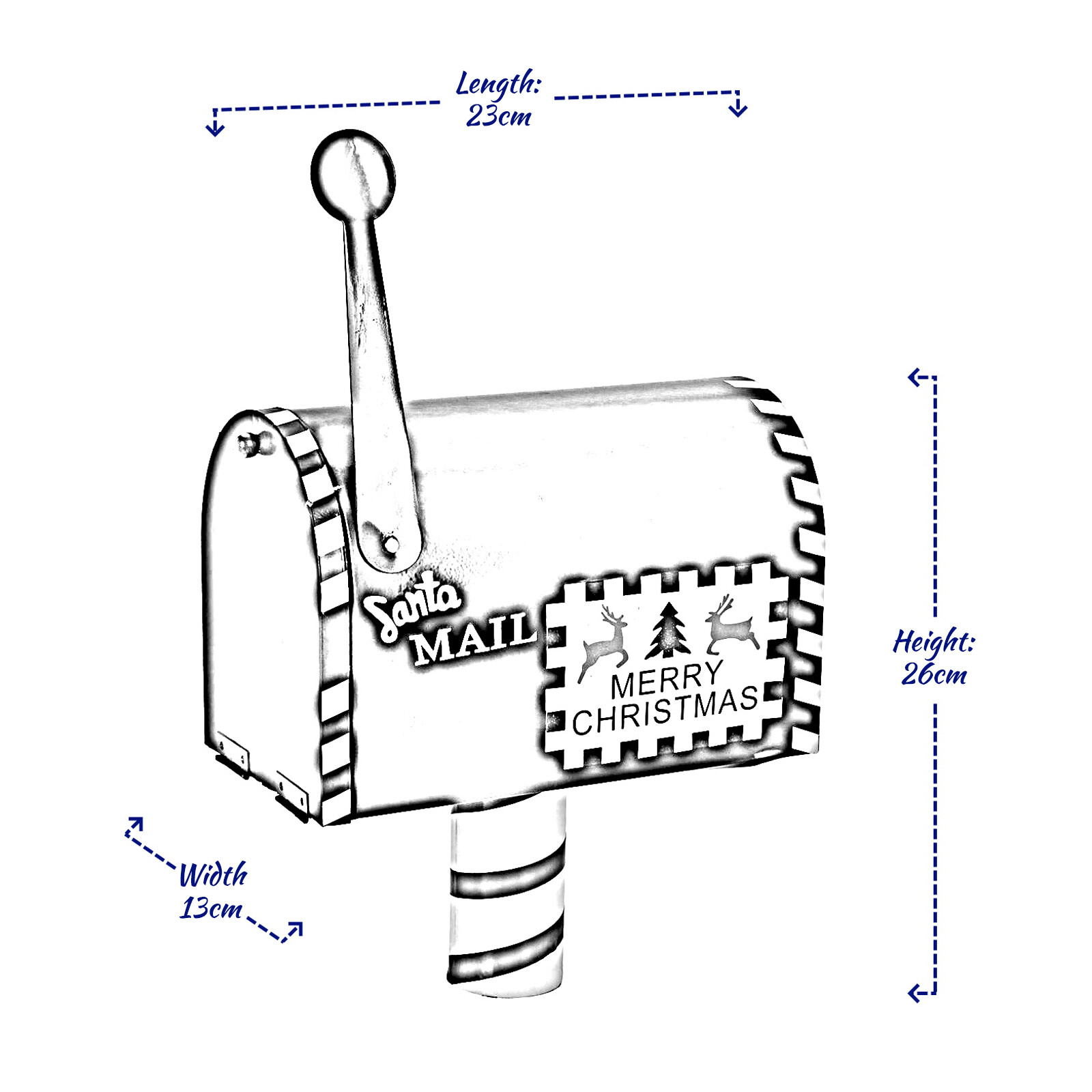 Christmas Mail Box Santa Post Letterbox Card Presents Gifts Xmas Decor ...