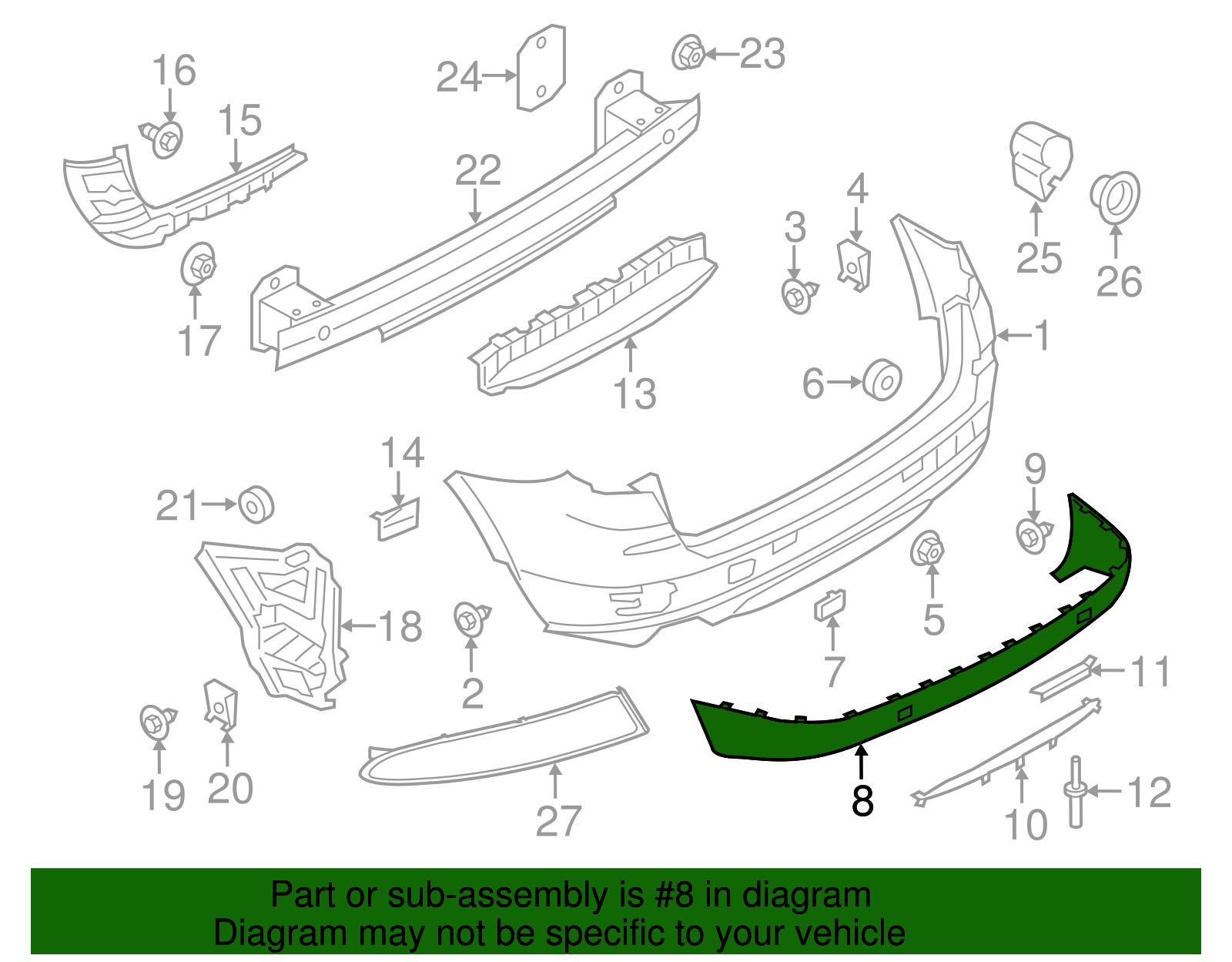 BMW OEM 11-14 X3 Rear Bumper-filler Molding 51127258428 for sale online ...