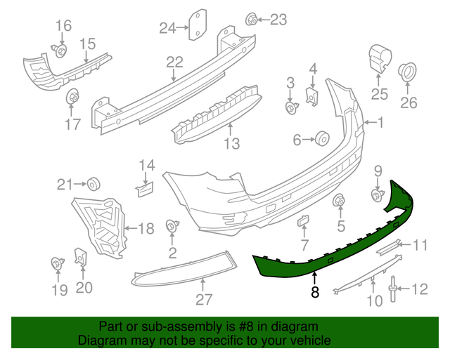 BMW OEM 11-14 X3 Rear Bumper-filler Molding 51127258428 for sale online ...