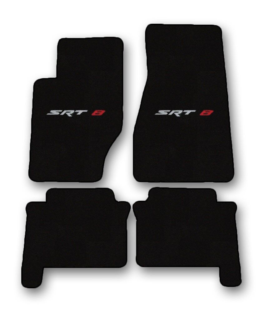 Lloyd Mats Challenger 2008 2010 4pc Mats Ebony Velourtex SRT8 Logo 620026