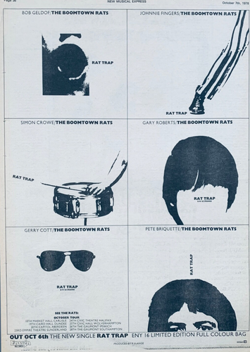 THE BOOMTOWN RATS 1978 original POSTER ADVERT RAT TRAP Bob Geldof | eBay