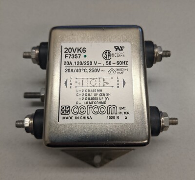 Corcom 20VK6 RFI Power Line Filter F7357 | eBay