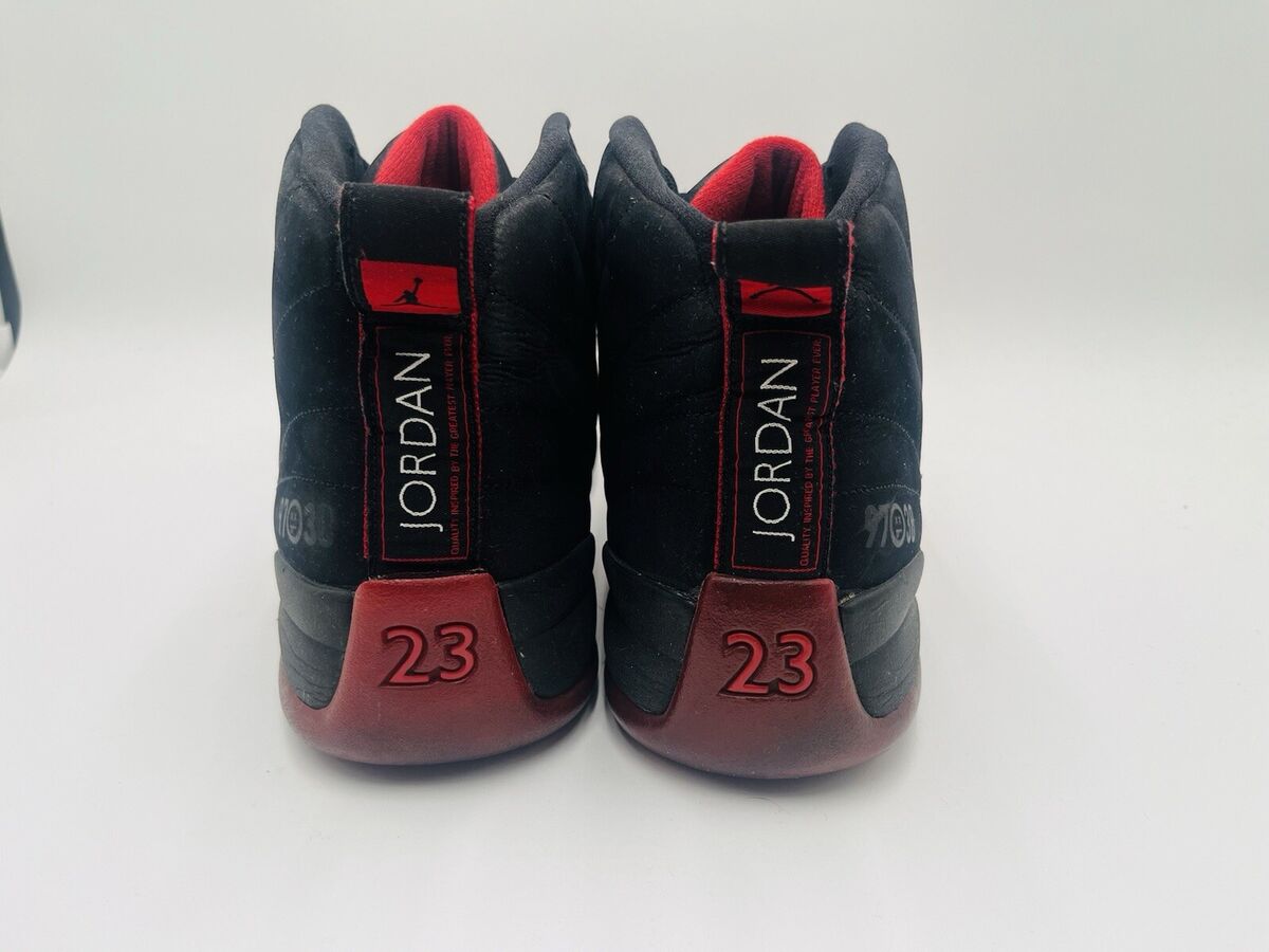 Air Jordan 12 Retro 2009 Flu Game Black Red Suede (130690 Air Jordan 12 Retro 2009 Flu Game Black Red Suede (130690