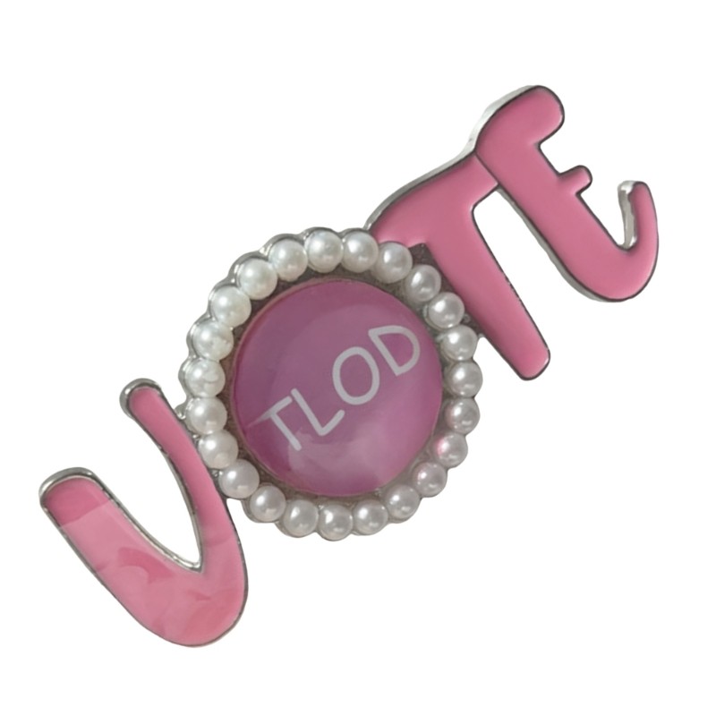 Elegant VOTE Brooch Sorority Jewelry Gift Women s Brooch Pin Pearls ...