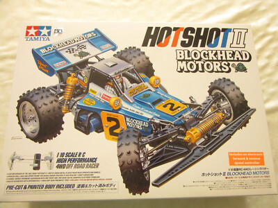 TAMIYA RADIO CONTROL HOT SHOT II BLOCKHEAD MOTORS 4WD OFF ROAD RACER | eBay