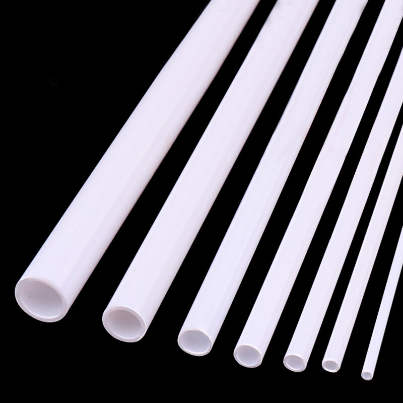White ABS Plastic Round Tube Pipe Strip 250mm Long House Models RC DIY ...