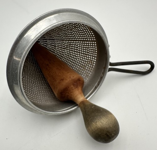Aluminum Wear-Ever Food Mill/Cone Strainer Sieve Colander W/ Wood ...