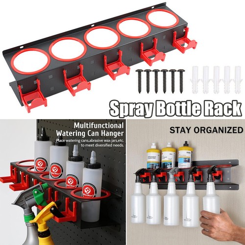 Wall Mount Spray Bottle Rack Hanging Aerosol Can Holder Workshop Garage ...