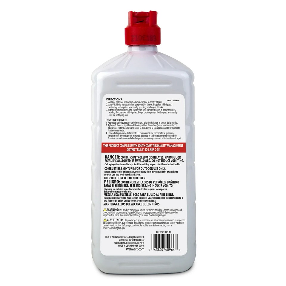 Expert-Grill Charcoal Lighter Fluid Premium Odorless Lighter Fuel, 64 ...