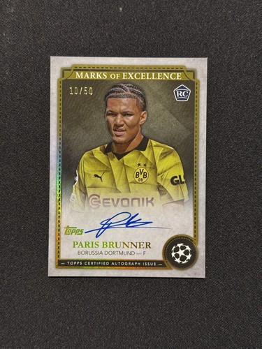 Topps Marks of Excellence Paris Brunner Rookie /50 On Card Auto #BVB ...