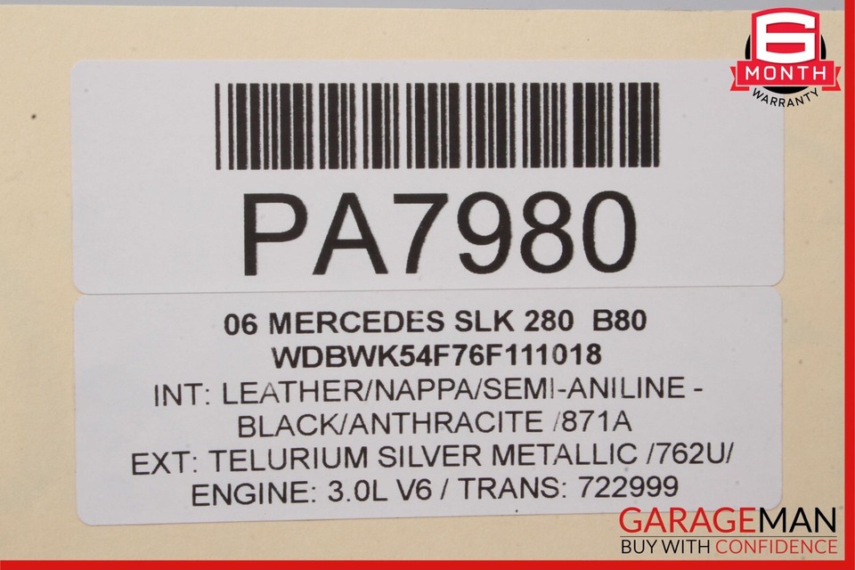 06-11 Mercedes W204 C280 SLK280 3.0L M272 Engine Motor Block Assembly ...