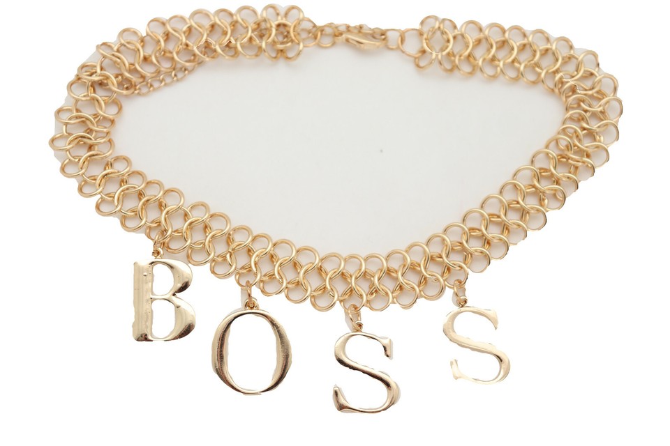 Women Attractive Fashion Necklace Gold Mesh Metal Chain Fun BOSS ...