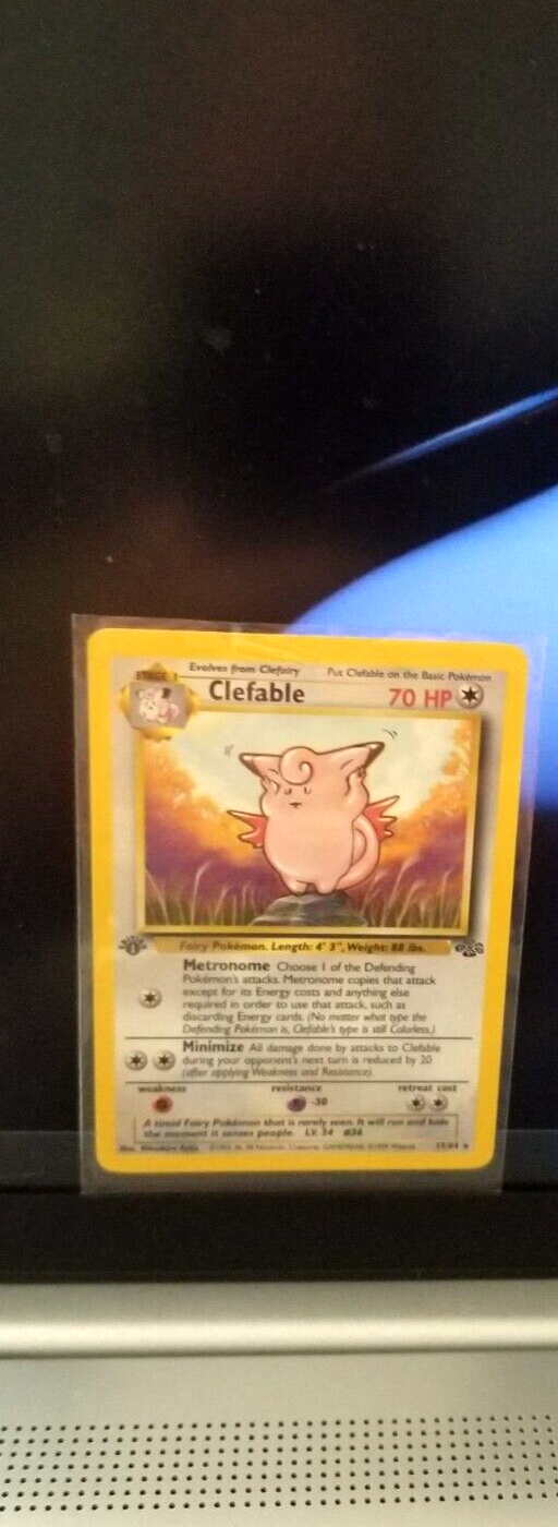 1999 Jungle Set 1st Edition Clefable 17/64 Rare Pokémon Card ( Non Holo ...