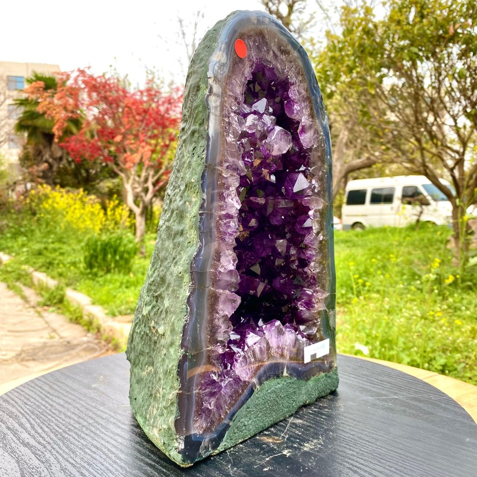 19.46LB Large Natural Amethyst Geode Cathedral Crystal Cluster Specimen ...