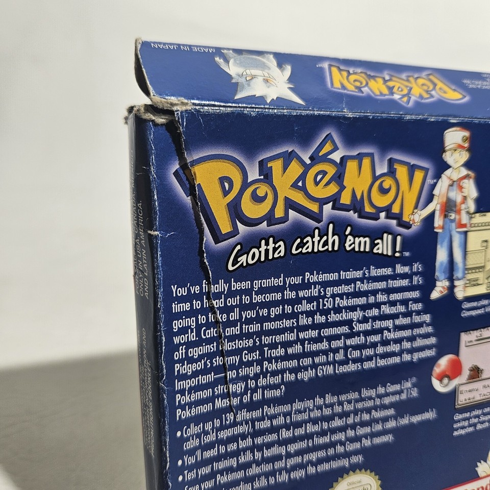 Pokemon Blue Version (Nintendo Game Boy, 1998) Authentic In Original ...