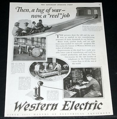 1924 OLD MAGAZINE PRINT AD, WESTERN ELECTRIC, ELECTRICAL CABLE ...