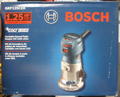 Bosch 1.25HP Corded Variable-Speed Palm Router Kit w/ LEDs GKF125CEK ...