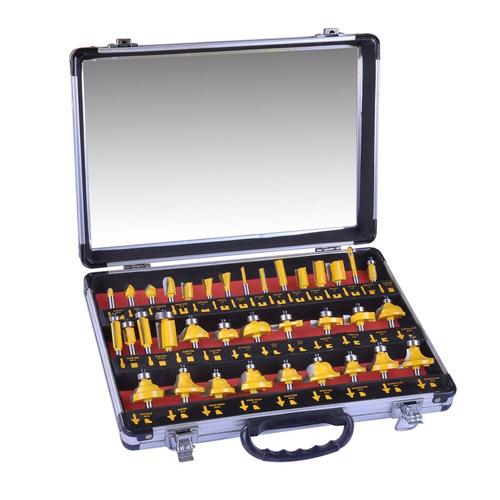 35Pcs/Set 1/4 6.35MM Shank Milling Cutter Router Bit Engraving Cutting ...