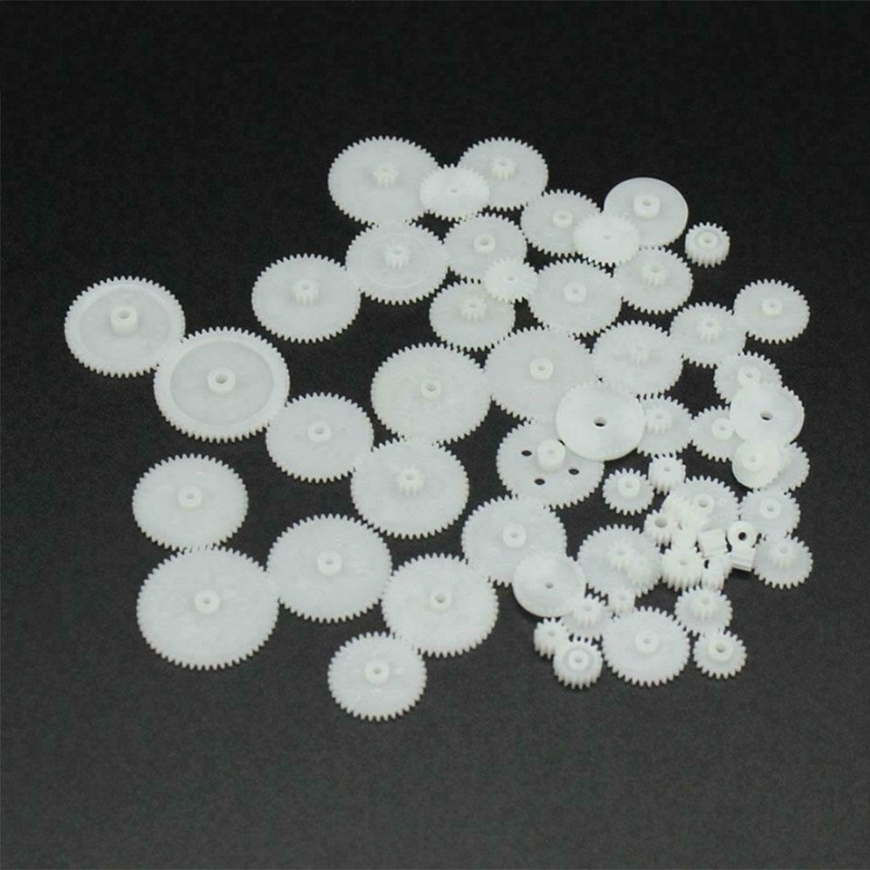 Plastic Gears Set Shaft Motor Gear Robot Toy Craft Kits White DIY N0Y5 ...