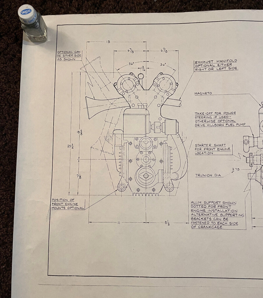 Vintage Print Meyer & Drake Racing Engine Blue Prints Offenhauser? Los ...