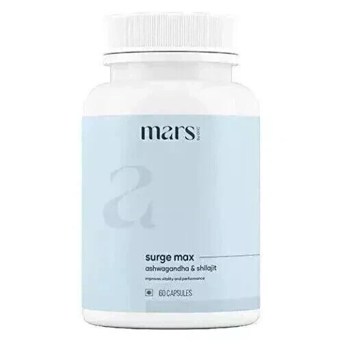 100% Pure Mars by GHC Surge Max Contains Shilajit, Ashwagandha, 60Cap ...