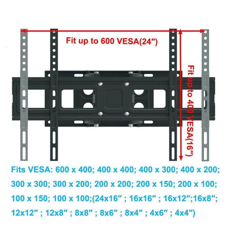 Full Motion HDTV TV Wall Mount Bracket 32 36 37 40 42 47 50 52 55 60 65 ...