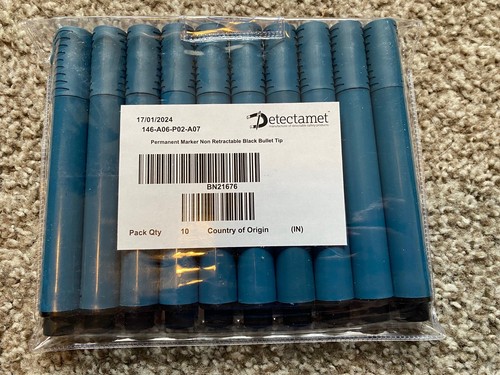 Detectamet 146-A06 Metal Detectable Marker Permanent Black Ink Bullet ...