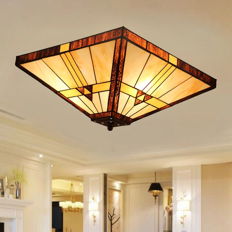 Mission Tiffany Ceiling Light | Shelly Lighting