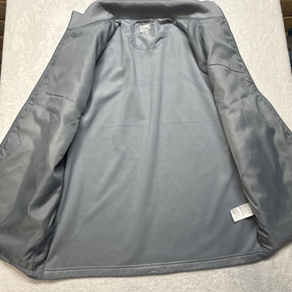 Callaway Men’s Light Gray Full Zip Golf Puffer Vest Jacket Large Logo ...