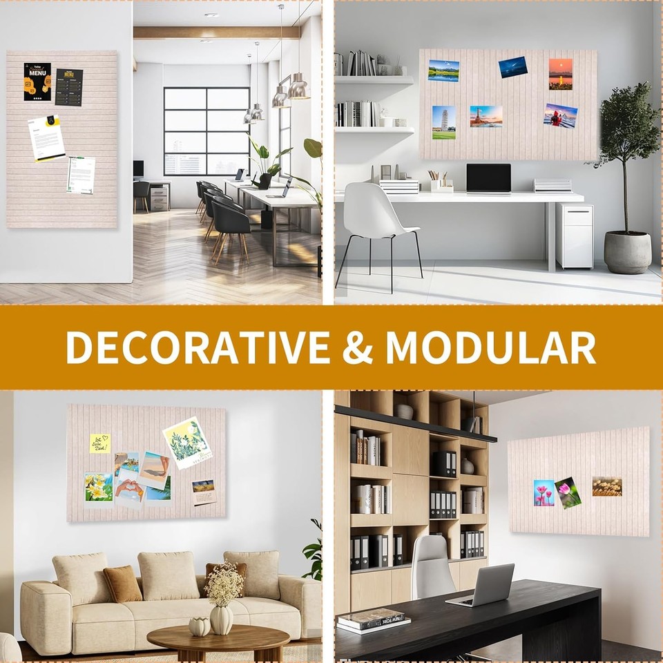 6 Pack Large Felt Wall Tiles Cork Boards for Office,90×60cm Vision ...