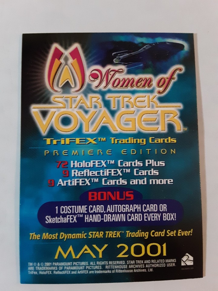 Captain Janeway 2001 Women of Star Trek Voyager Trifex Promo Card ...
