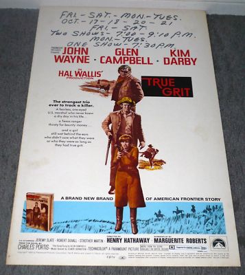 TRUE GRIT original 1969 ROLLED movie poster JOHN WAYNE/GLEN CAMPBELL | eBay