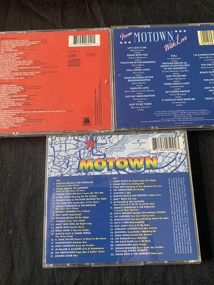 Motown Music 3 Original Cds Motown With Love/Motown Hits/ Dancing In ...