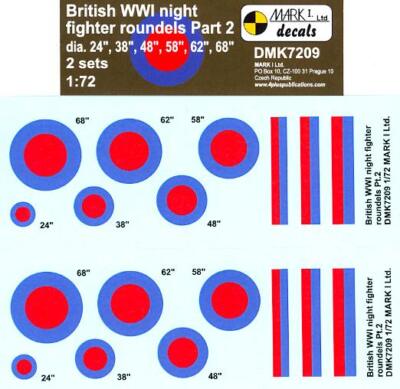 Mark I Decals 1/72 BRITISH WWI ROUNDELS 2 SETS! Set #3 6 Different ...