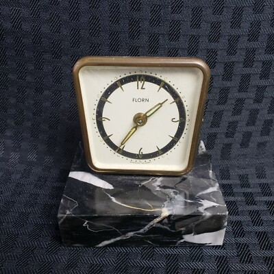 Vintage Florn West Germany Alarm Clock On Marble Base | eBay