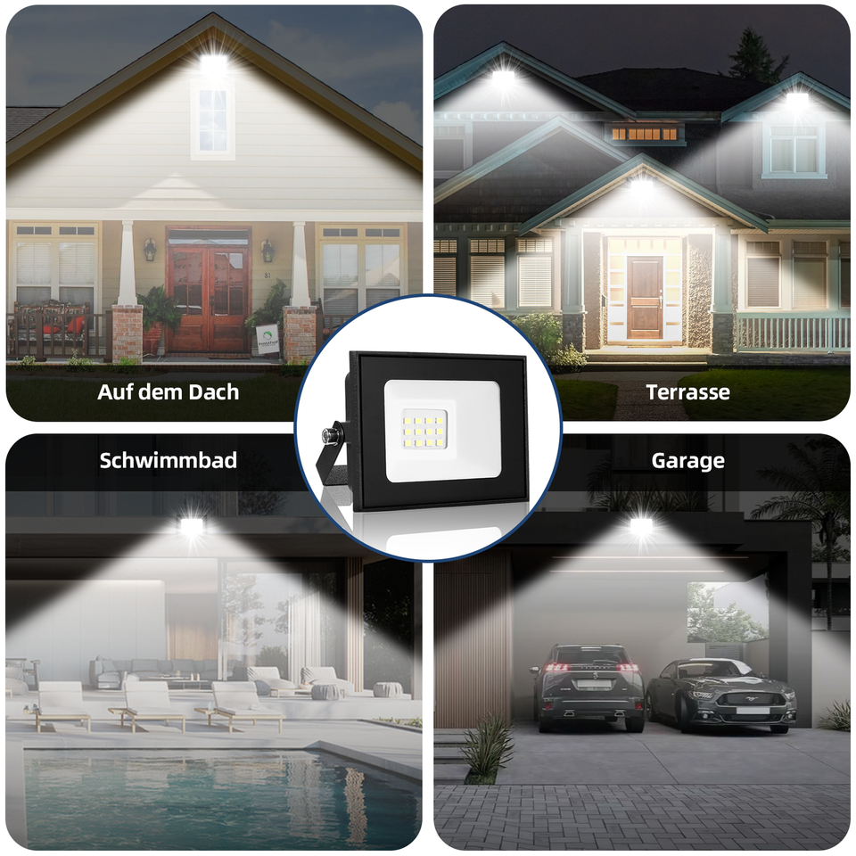 12V LED Fluter Strahler Scheinwerfer DC 12 Volt 10W 20W 30W 50W Außen ...