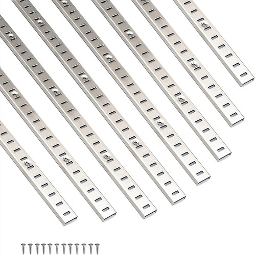 Adjustable Shelf Bracket 40 Inch 8 Pack Silver Pilaster Strips Rail ...