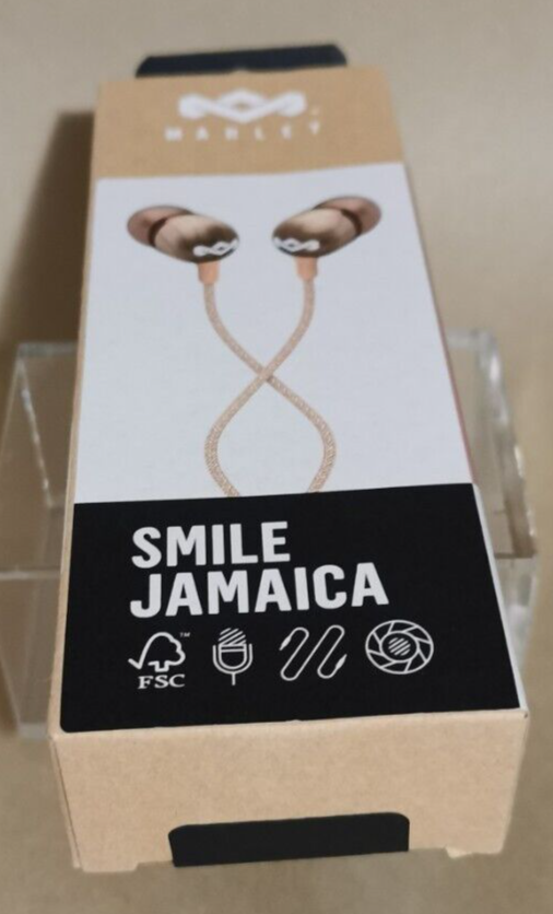 NEW Marley SMILE JAMAICA COPPER PINK EAR BUDS In-Ear Headphones Mic EM ...